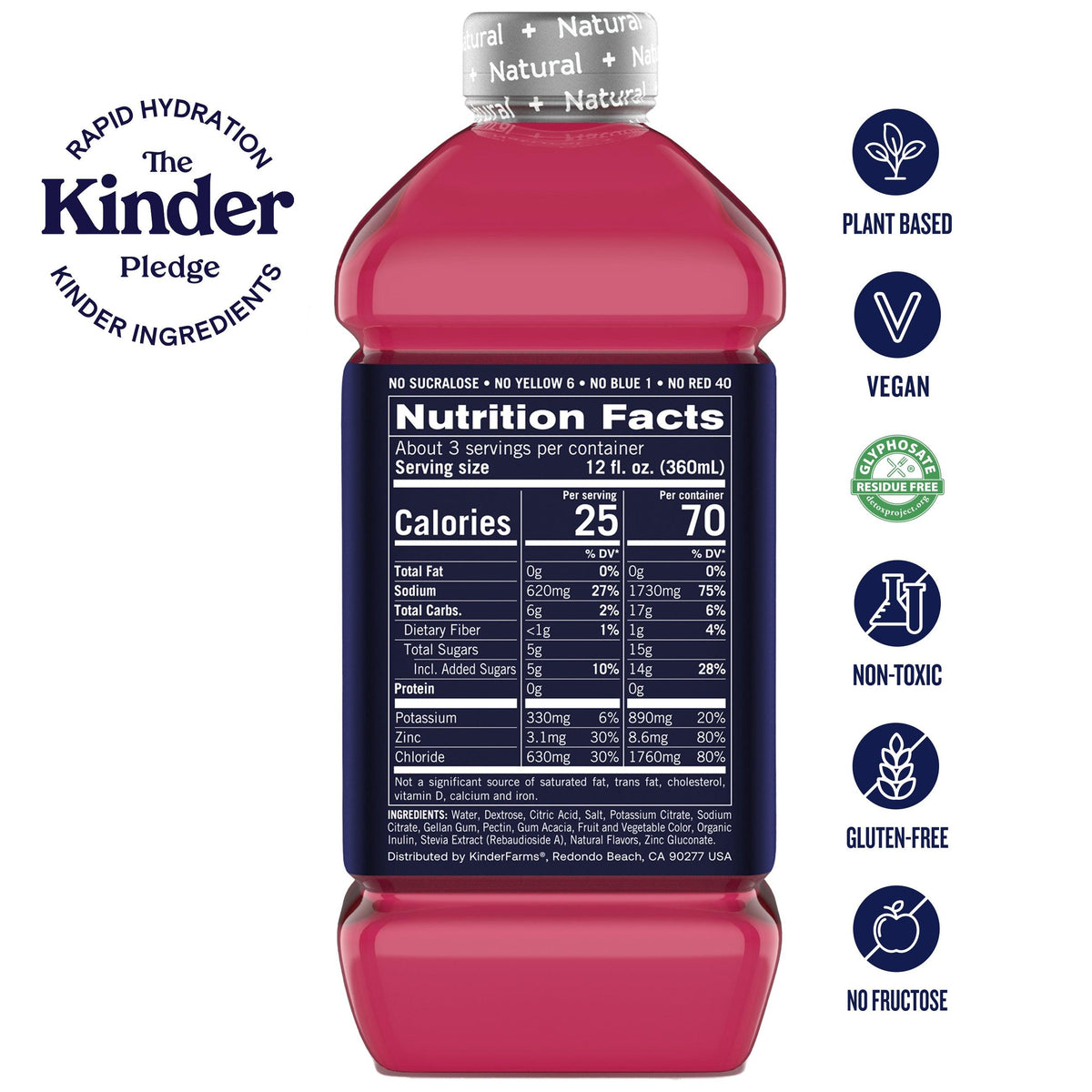 KinderLyte Advanced Electrolyte Drink Raspberry Lemonade